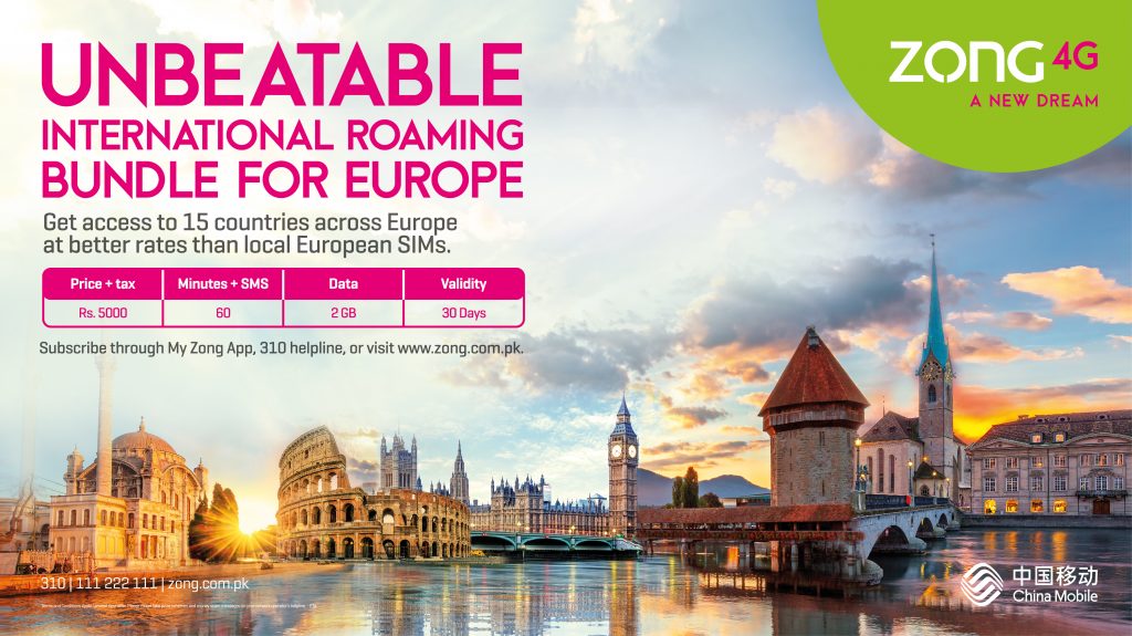 Zong 4G Introduces Continental Europe Roaming Postpaid Bundle | Flare